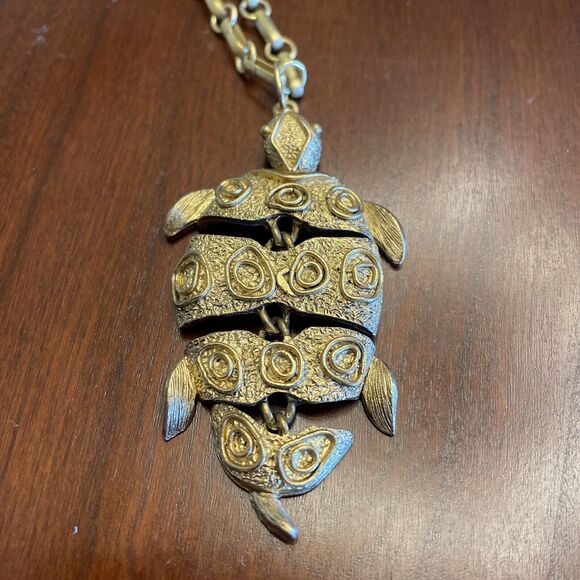 J&J | Jewelry | Vintage Jj Mid Century Gold Tone Articulated Turtle ...